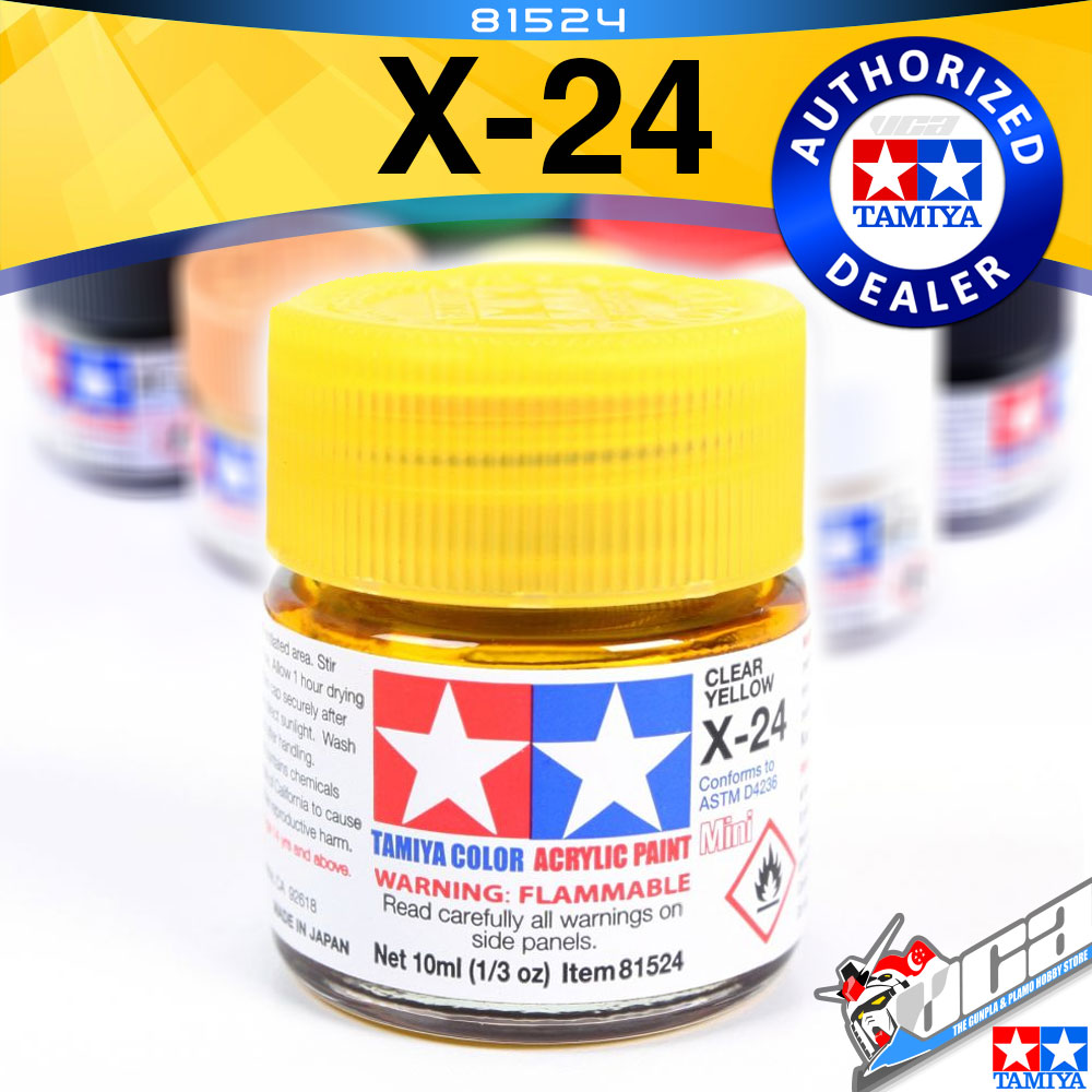 Tamiya 81524 X-24 Clear Yellow Acrylic Mini 10ml Plastic Model Hobby ...