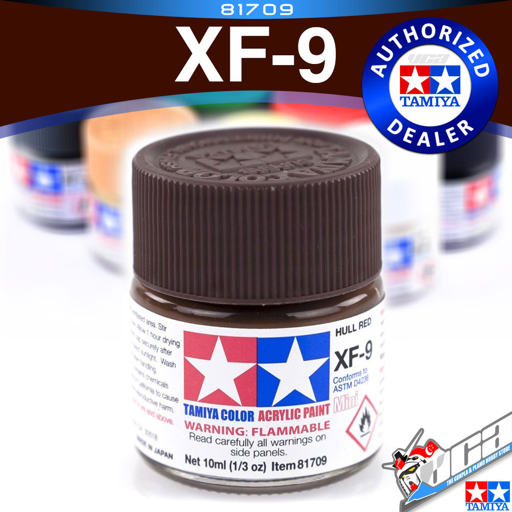 Tamiya 81709 XF-9 Hull Red Acrylic Mini 10ml Plastic Model Hobby Paint ...