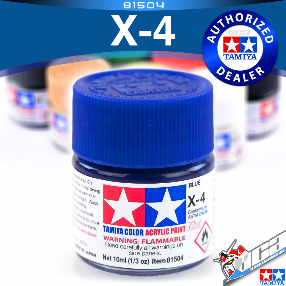Tamiya 81504 X-4 Blue Acrylic Mini 10ml Plastic Model Hobby Paint – VCA ...